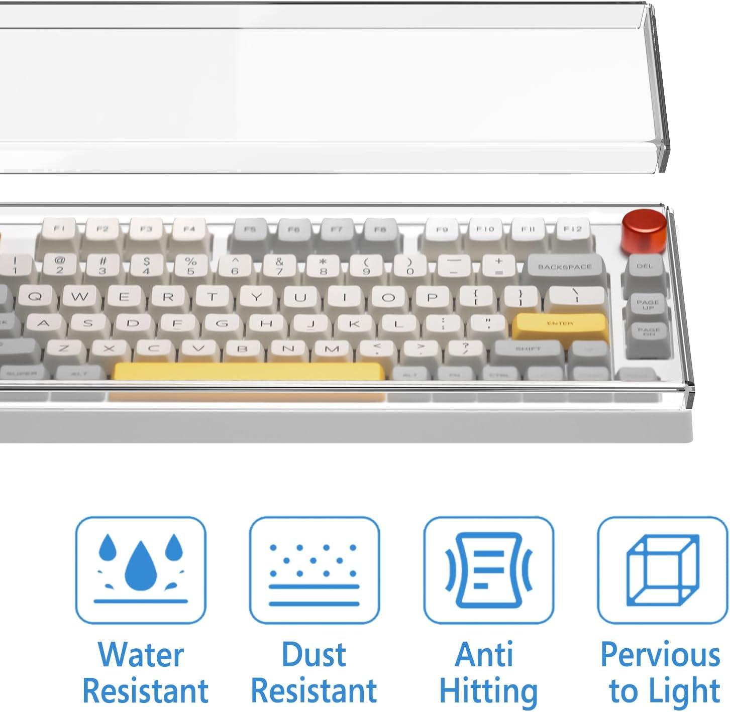 Geekria 75% Knob Keyboard Dust Cover Clear Acrylic Keypads Cover for 84 ...