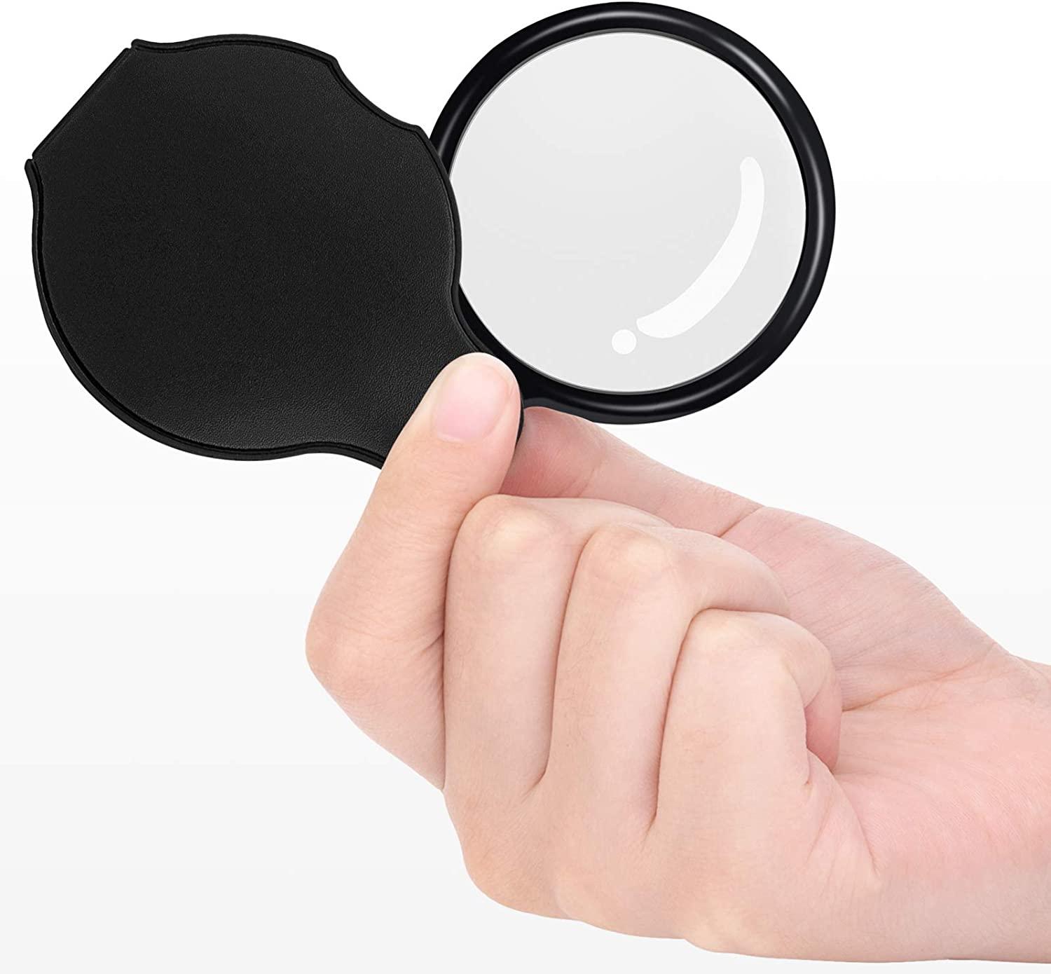 5 PCS Mini 10X Folding Pocket Magnifying Glass Set for Reading Books ...
