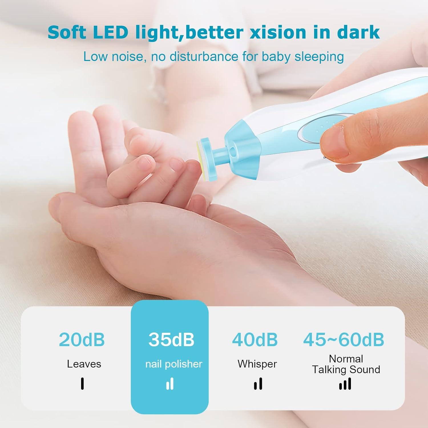 6-in-1 Baby Nail File with LED Light - Safe Trimmer for Newborn Toddler ...