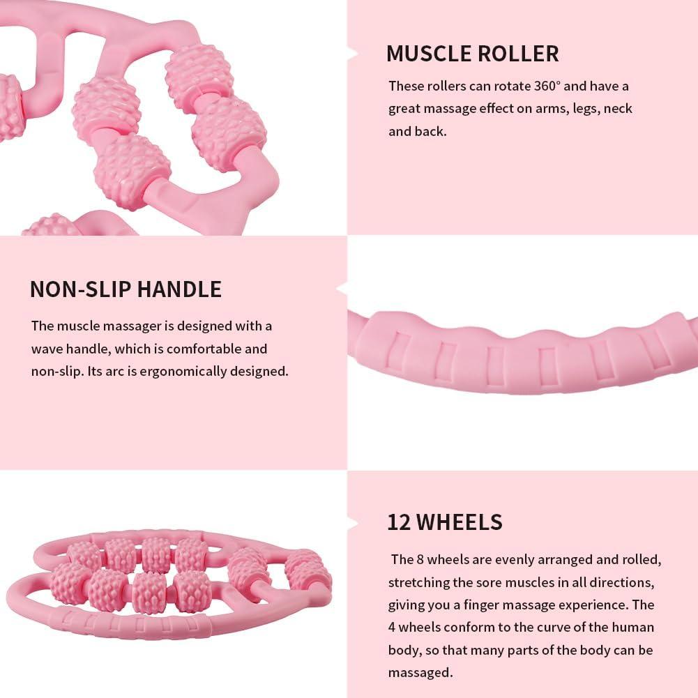 Buy Pink Rose Leg Massage Roller - Manual Cellulite & Muscle Relaxation ...