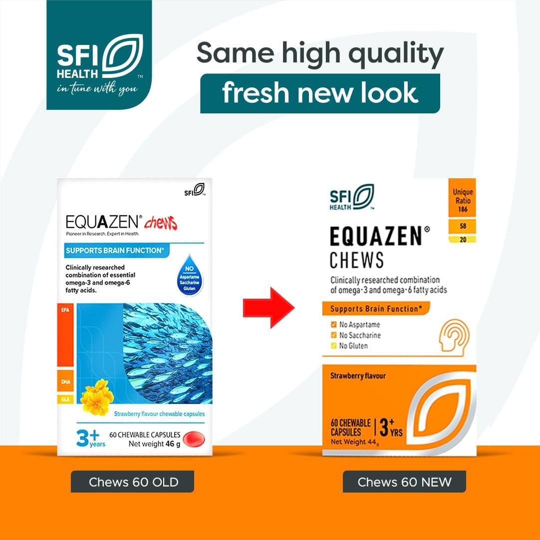 EQUAZEN Omega 3 & 6 Chews - Brain Function Support for Kids & Adults ...