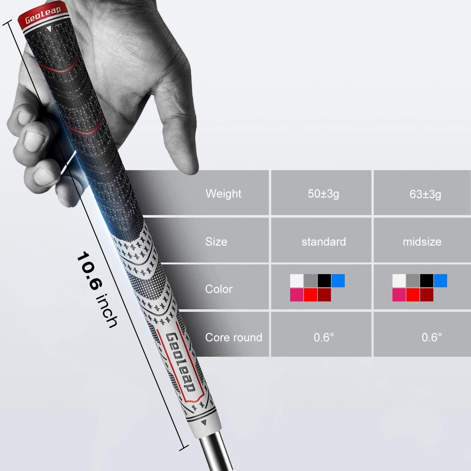 Geoleap ACE-R Golf Grips Set of 13 | Back Rib for Improved Control ...