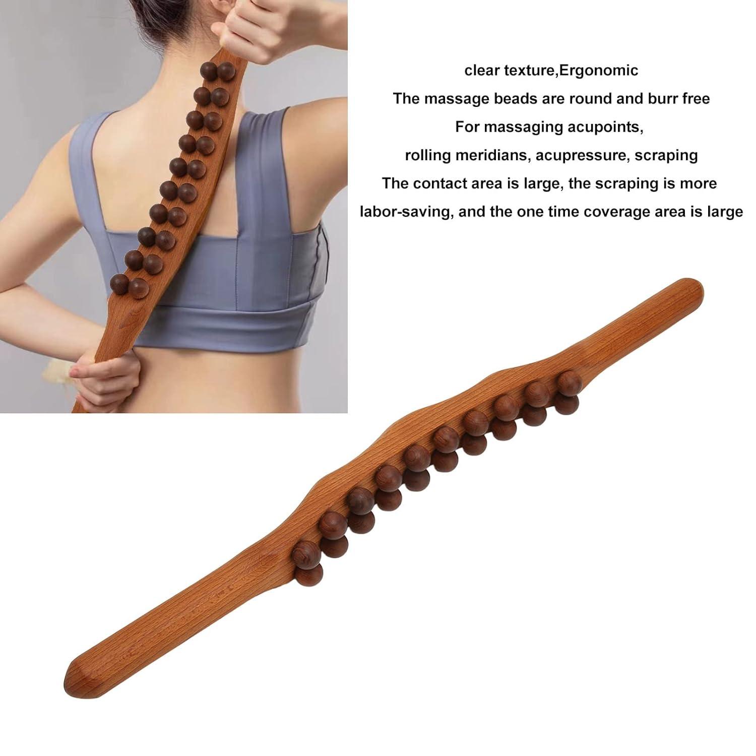 Ergonomic Pearl Wood Massage Tool - Slip Resistance Trigger Point ...