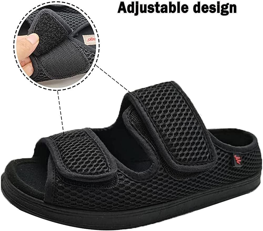 JBTNBX Women's Diabetic Slippers Extra Wide Width Adjustable Breathable ...