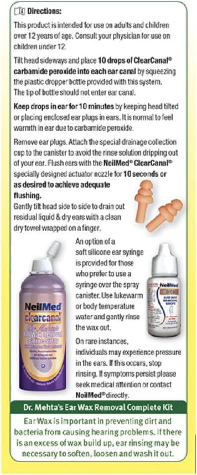 NeilMed Clearcanal Ear Wax Removal Complete Kit - 2.5oz (75mL) | Buy ...