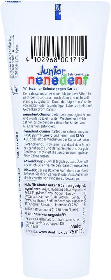 Nenedent Junior Toothpaste for Ages 6-12 | International Shipping ...