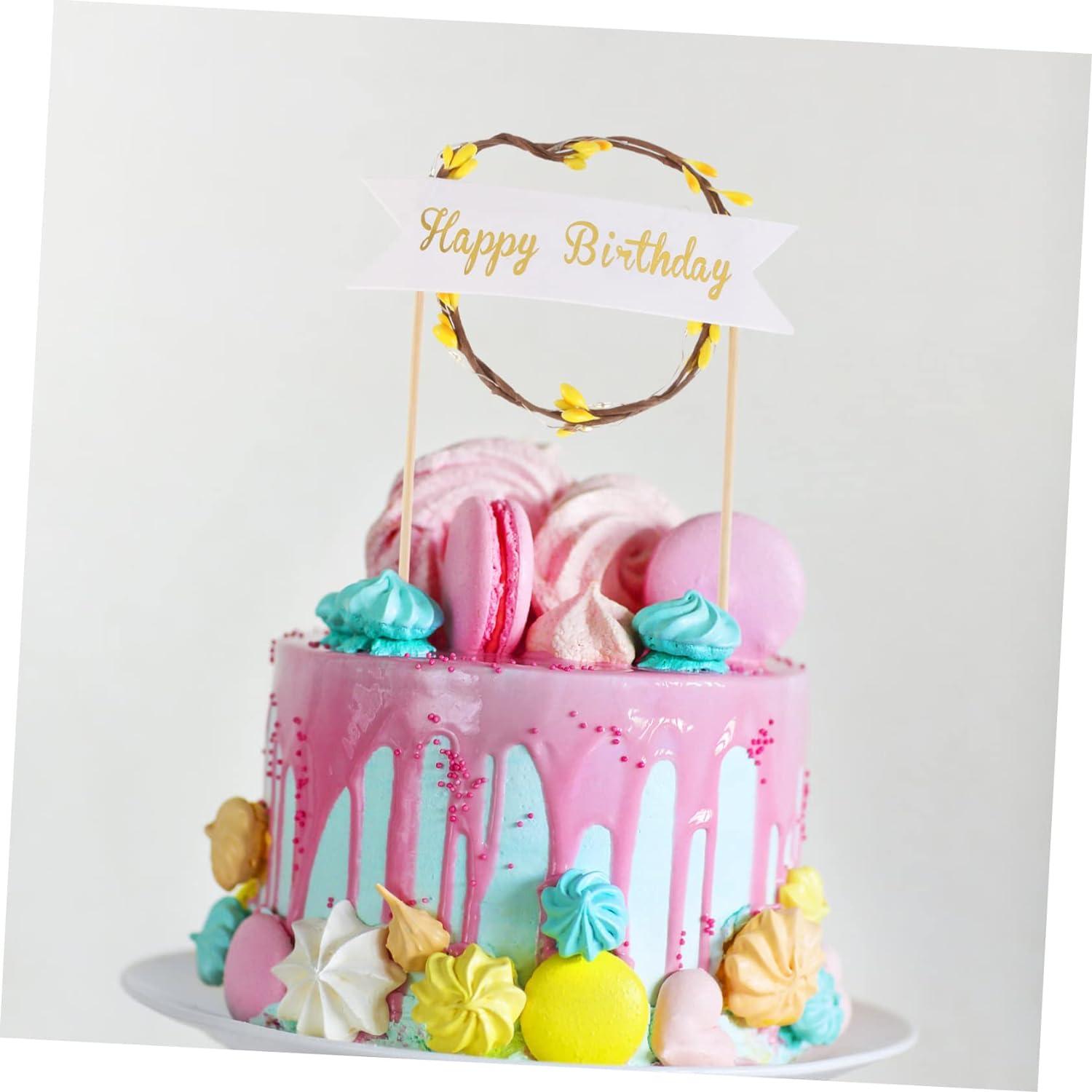 OFFSCH Cake Picks Led Birthday Signs Birthday Cupcake Topper Cake ...