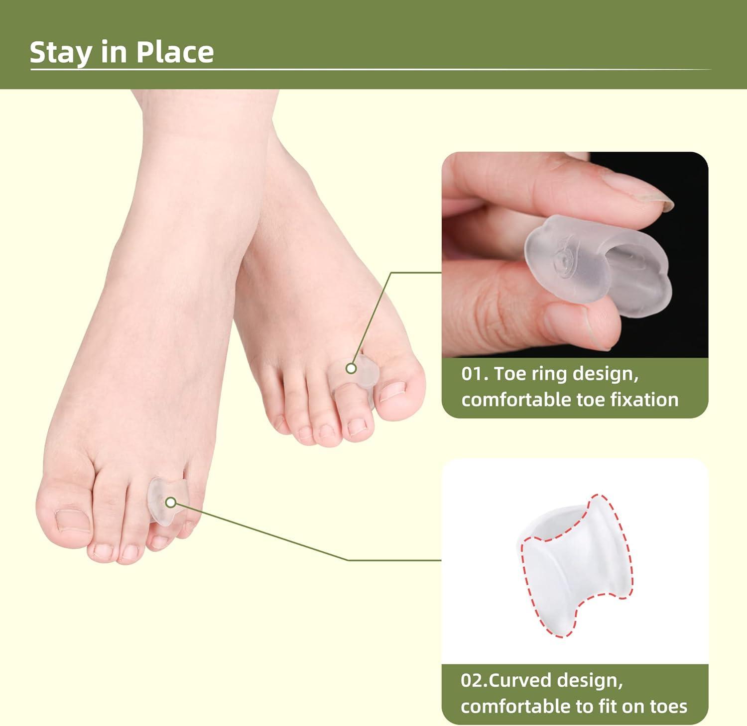 DYKOOK Pinky Toe Separator Gel Toe Spacers Straightener Hammer Toe ...