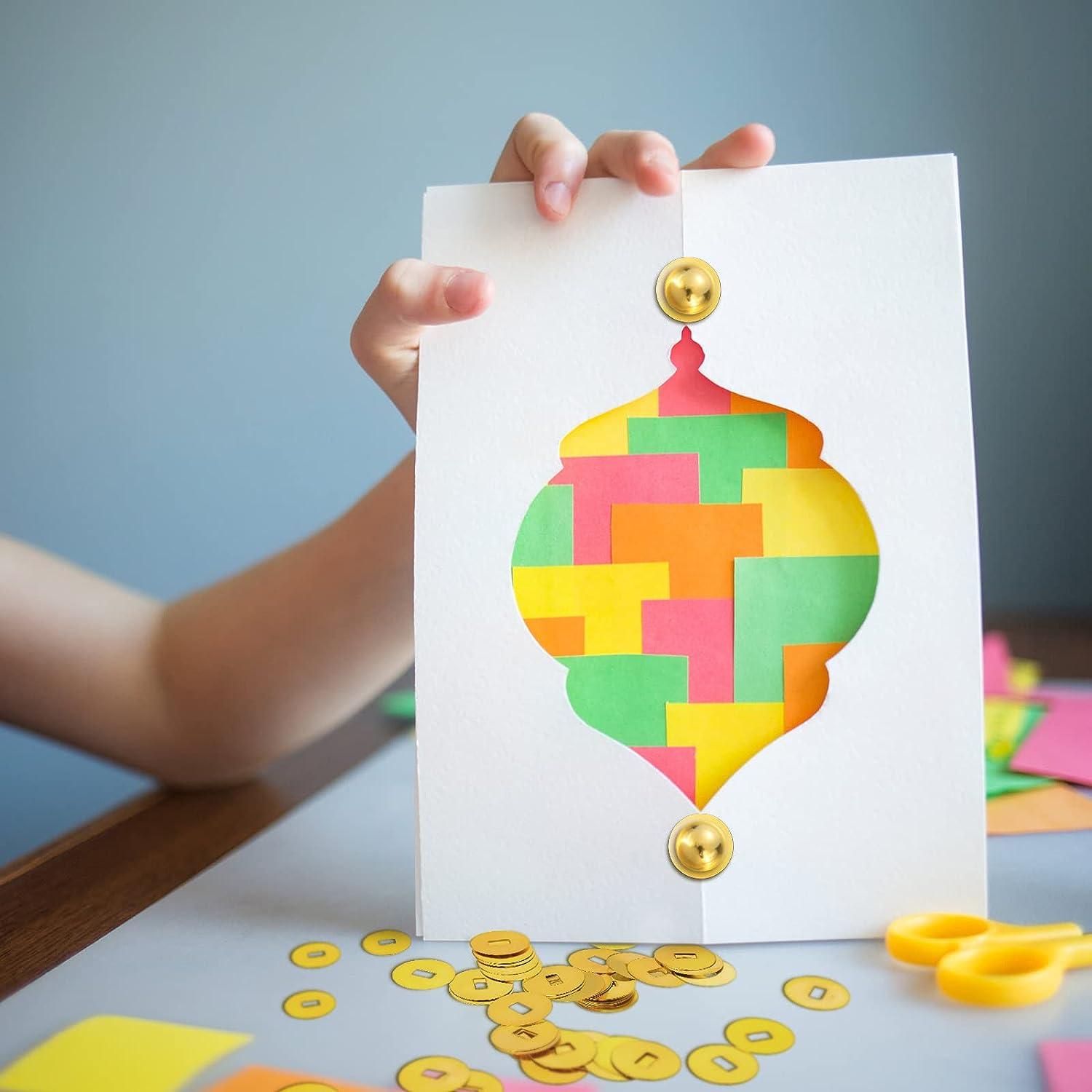 500 Pcs Gold Brass Washers for Paper Fasteners Slotted Round Metal ...