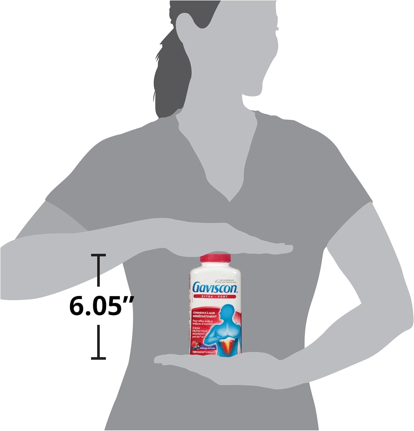 Gaviscon Extra Strength Tablets - 120 Count - Chewable Foaming Antacid ...