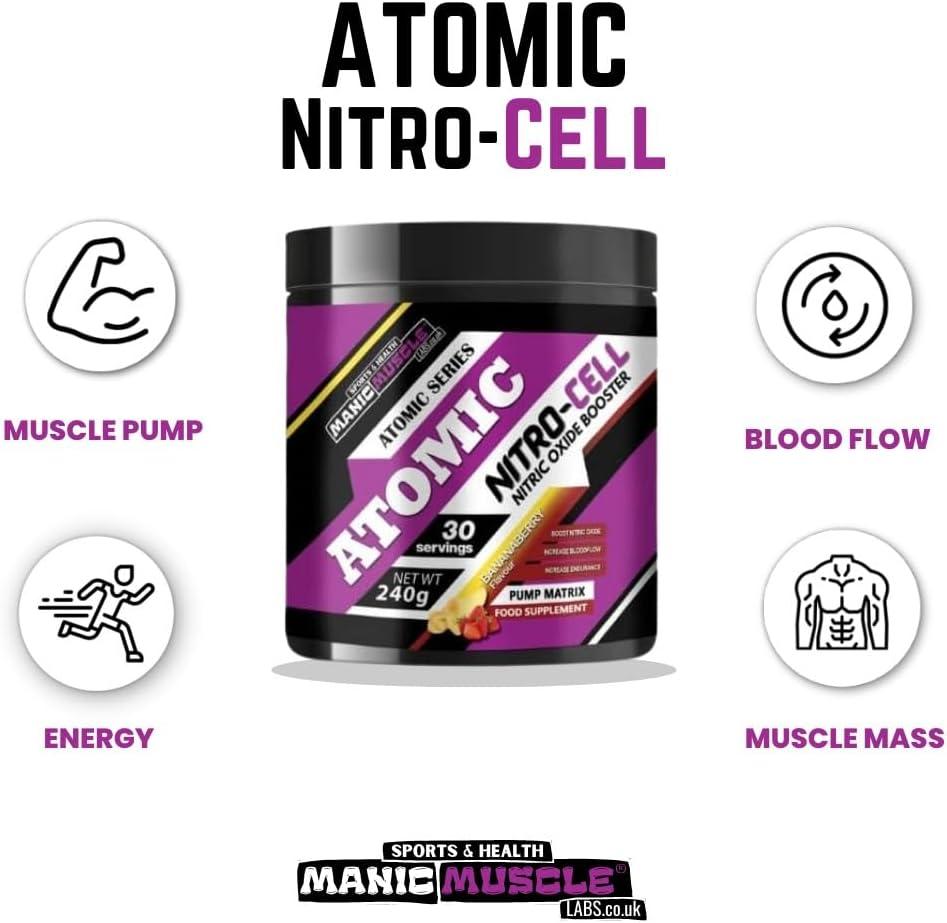 Manic Muscle Labs Atomic Nitro-Cell Nitric Oxide Pump Booster | Pre ...