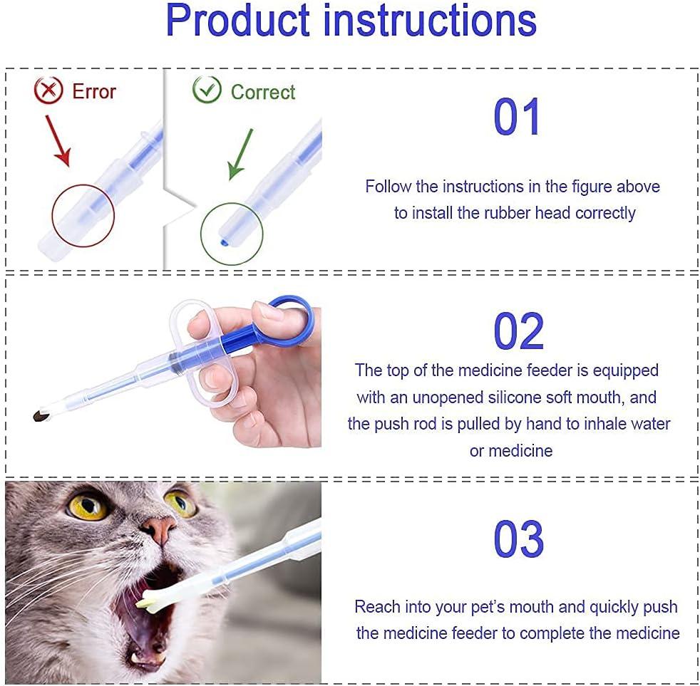 Houdao Pet Medication Syringe - Soft Tip Feeder for Cats Dogs & Small ...