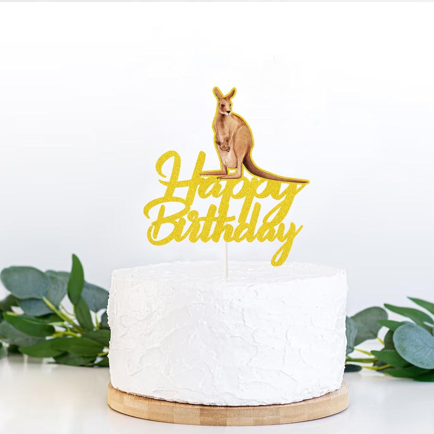 PHOHUI HAVE A NICE TIME Happy Birthday Kangaroo Cake Topper Animal ...