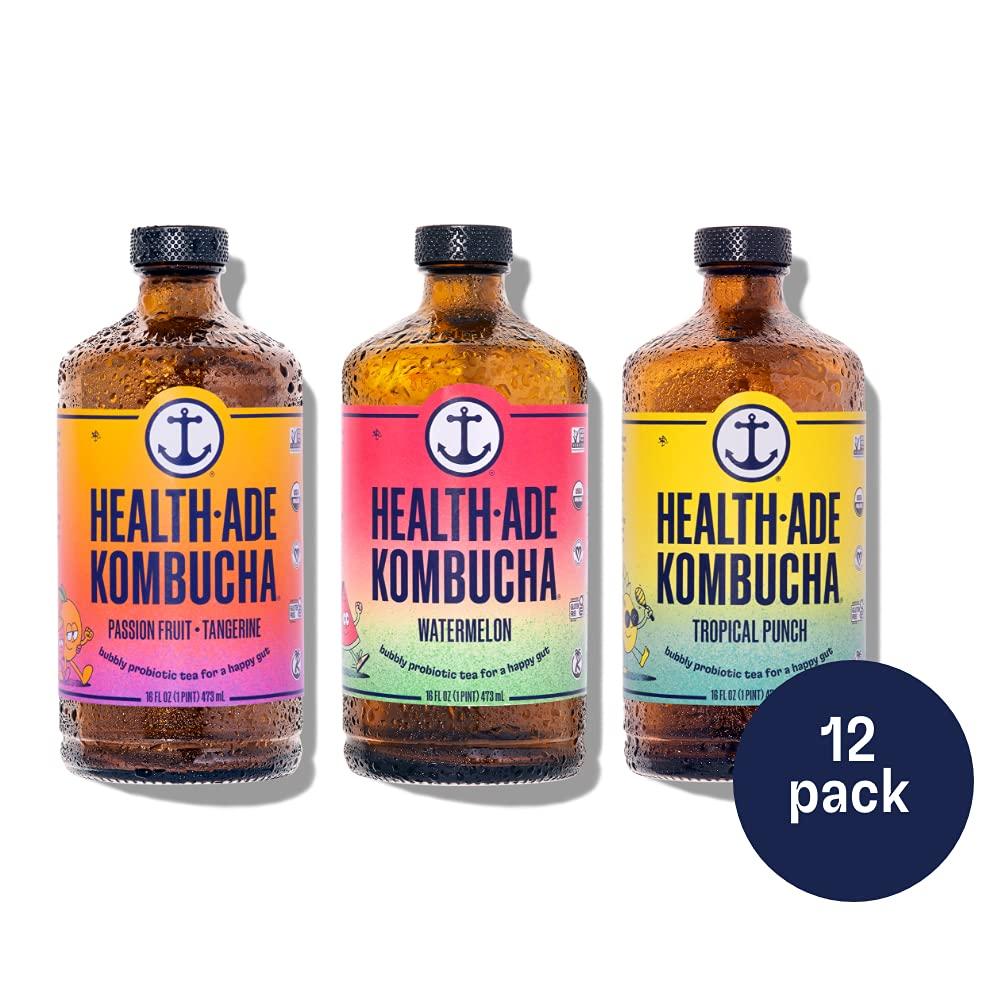 Health-Ade Kombucha Tea Organic Drink 12 Pack (16 Fl Oz Bottles ...