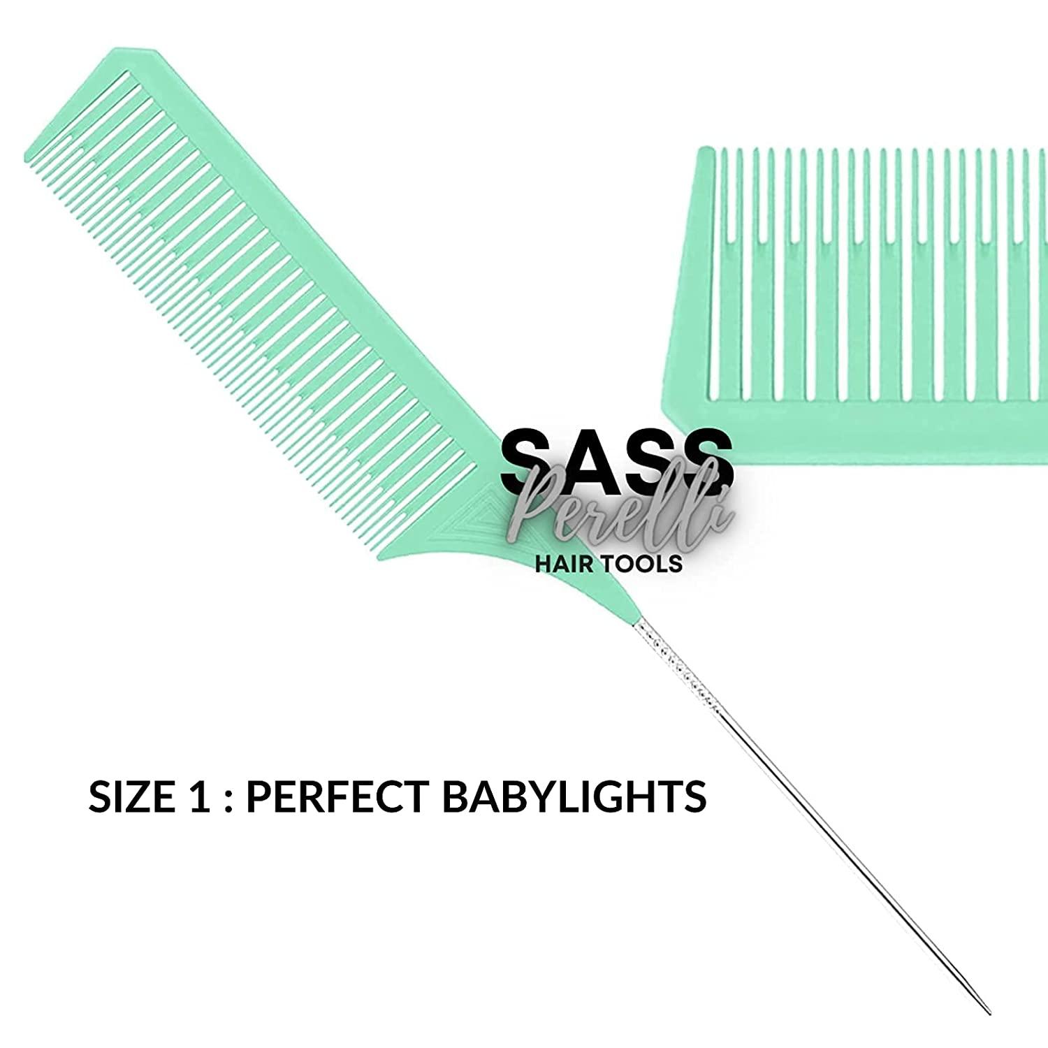 Sassperelli Pastel Highlighting Combs 3 Pack with Premium Alligator ...