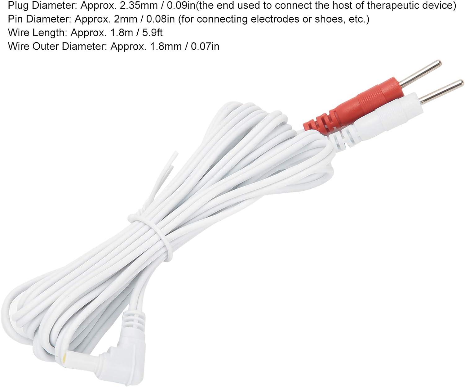 Electrode Wires Cable 10pcs / Bag 2.35mm 1.8m Ear Clip for Tens Unit 2 ...