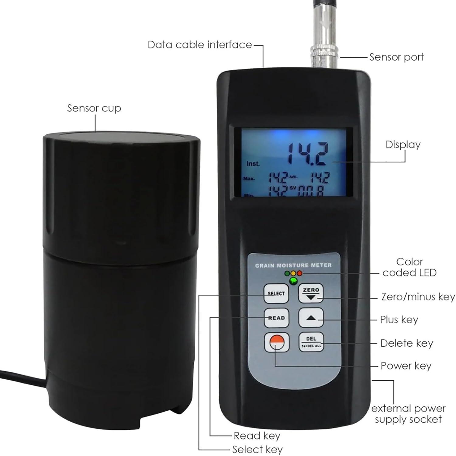 Hand-held Grain Moisture Tester Smart Grain Moisture Meter with ...