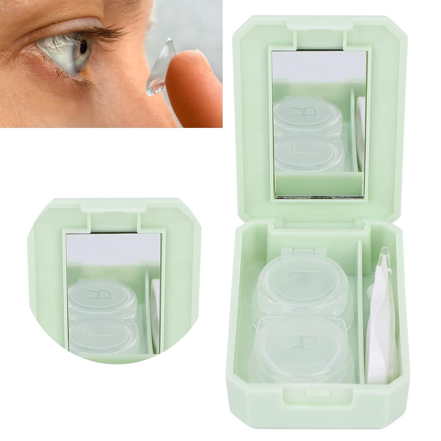 Fashionable Contact Lens Box & Storage Kit | Green Holder for Soft ...