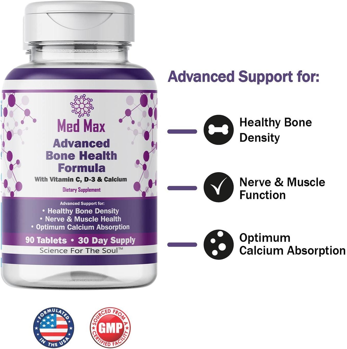 Med Max Organics Advanced Bone Health Formula - Supports Bone Density ...