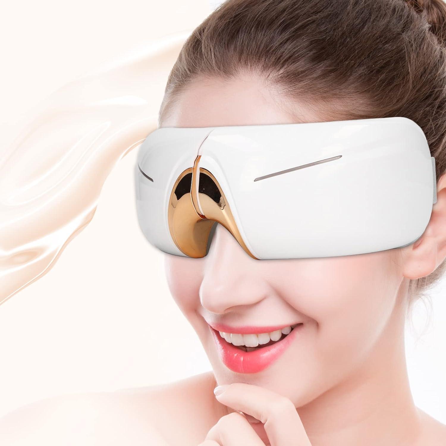 Portable Eye Massage Device 3-Step Adjustable Airbag Massage Breathable ...