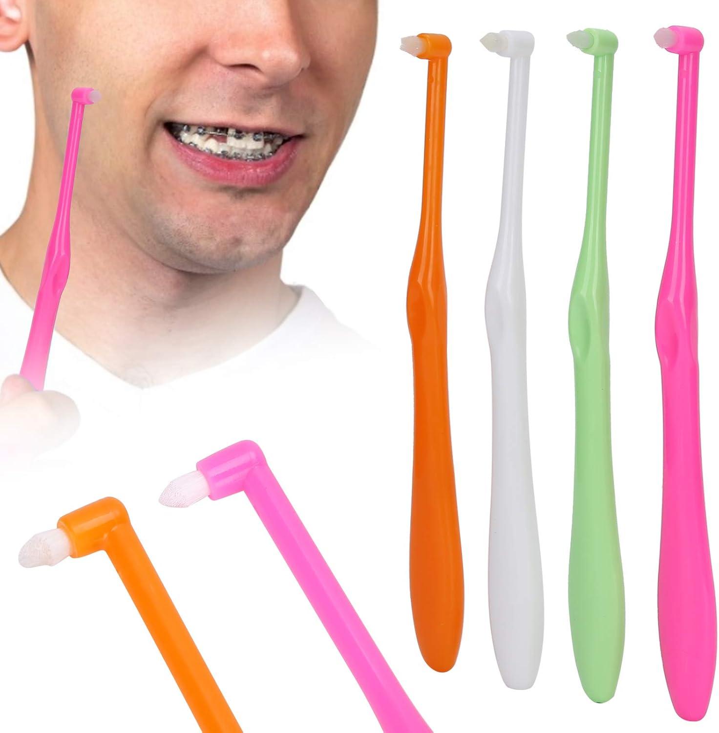 Orthodontic Dental Brush Set - 4-Part Toothbrush for Braces & Bridges ...