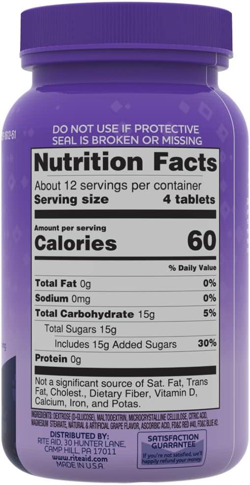 Rite Aid Glucose Tablets Grape 50 Count - Blood Sugar Support | Buy Now ...