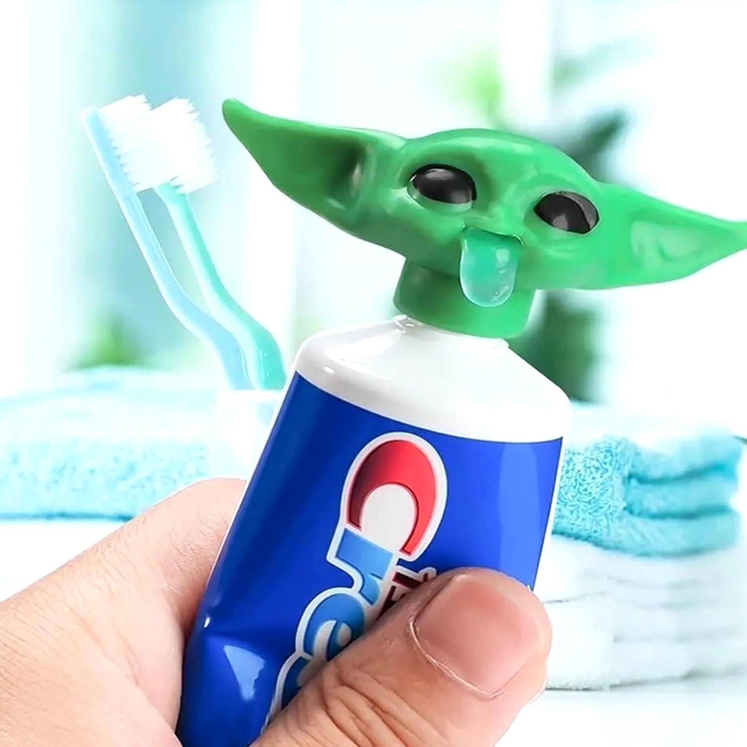 Baby Yoda Toothpaste Cap Dispenser - 4 Pack (2 Green + 2 White) | Fun ...