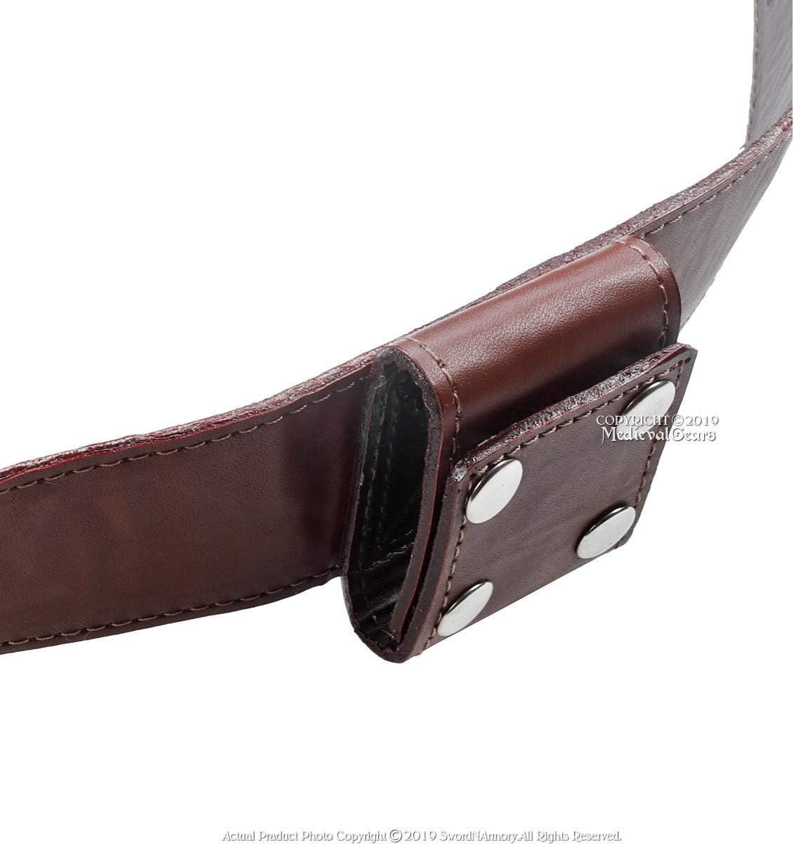 Medieval Leather Baldric Huntsman Shoulder Strap for Sword Belt - Brown ...