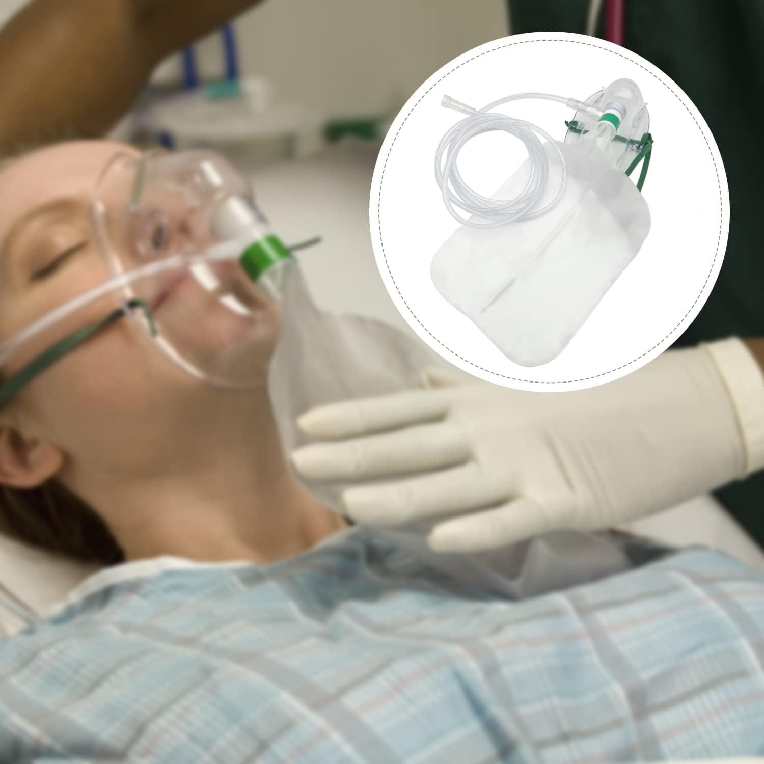 GlobalRoll Non-Rebreather Oxygen Mask 5 Pack (XL) - 7ft Tubing, DEHP ...