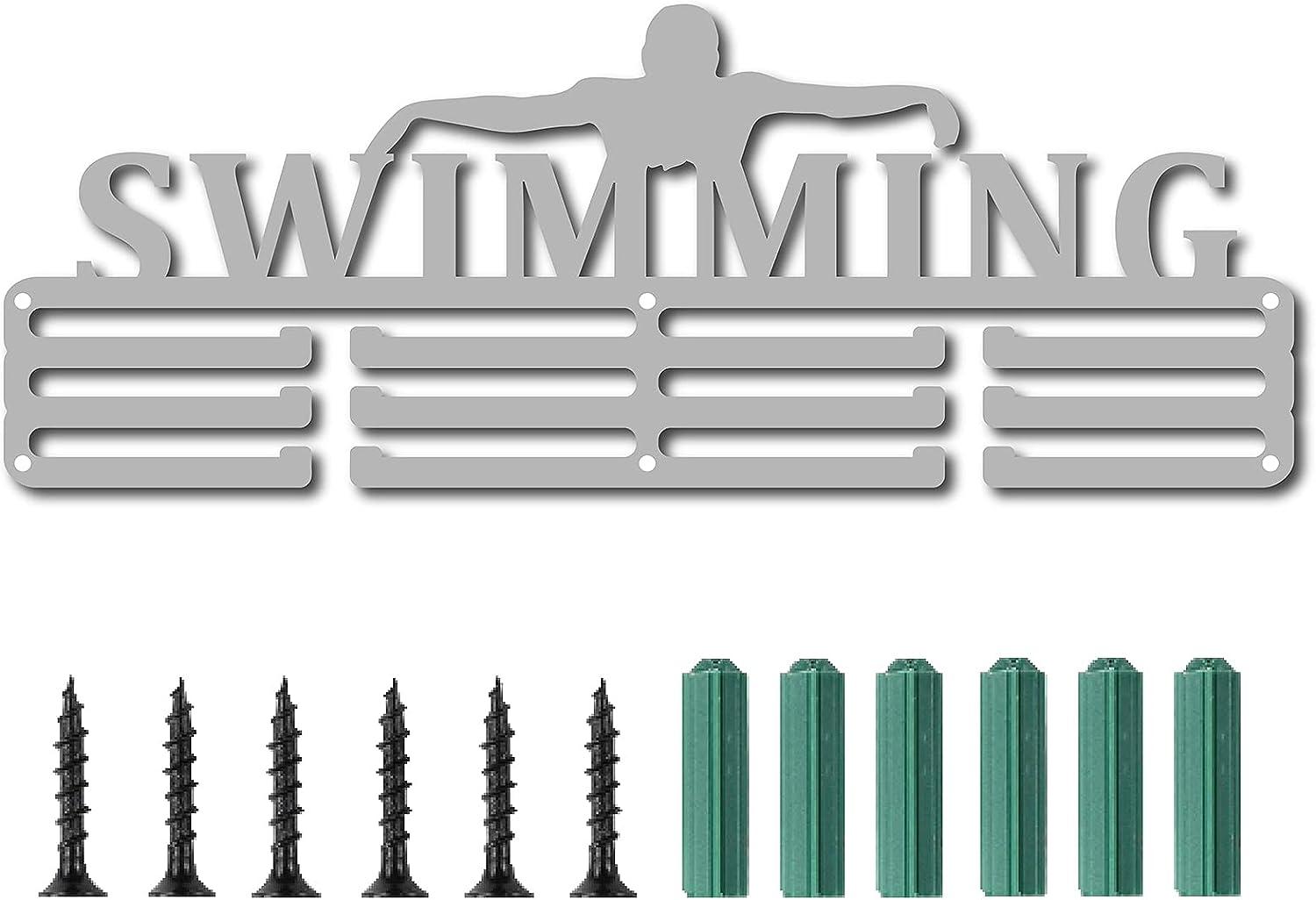 Swimming Medal Holder Display Stand | Wall Mount Rack for Champions ...