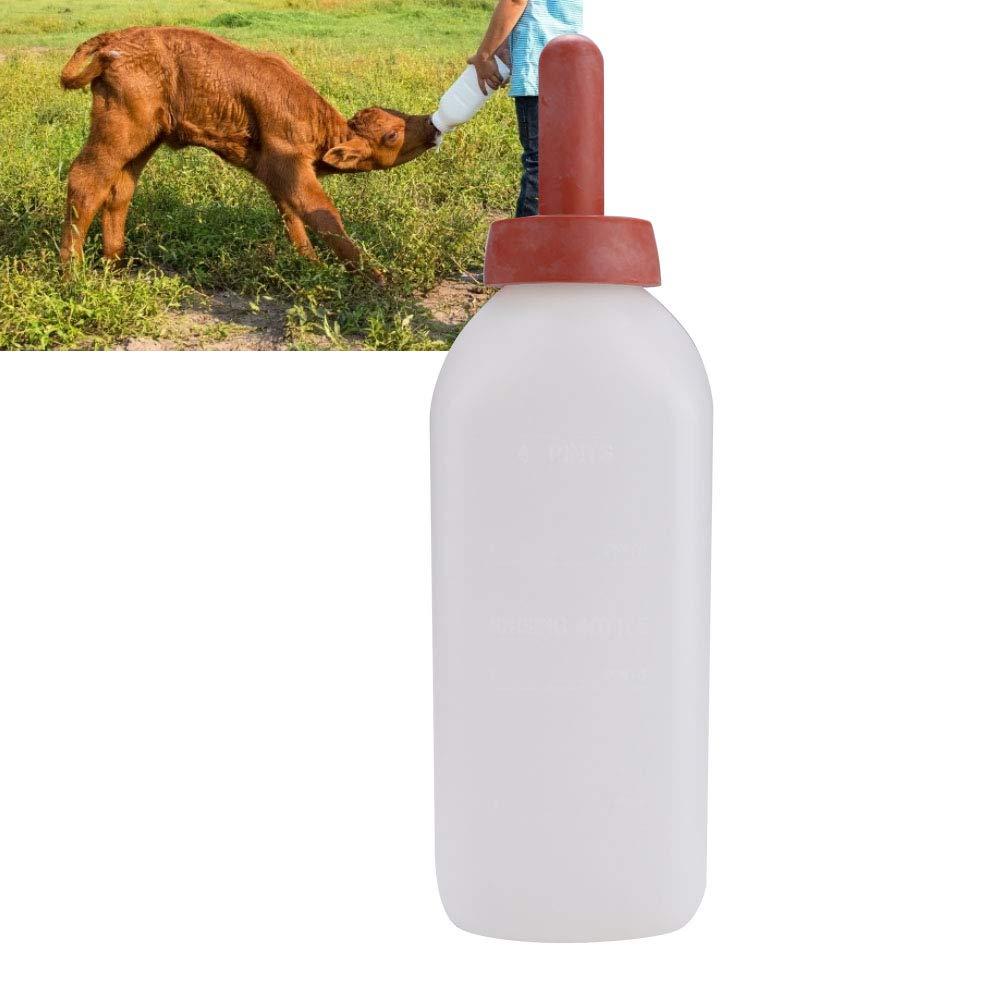 Calf Bottle with Push-On Nipple - 2L Milk Feeder for Nursing Baby Cows ...