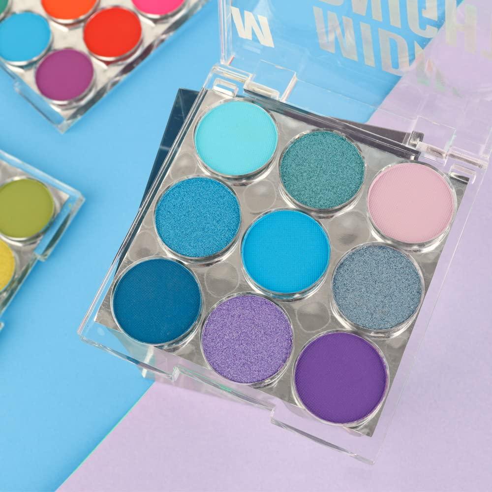 9 Colors Shimmer Matte Blue Eyeshadow Palette - Highly Pigmented and ...