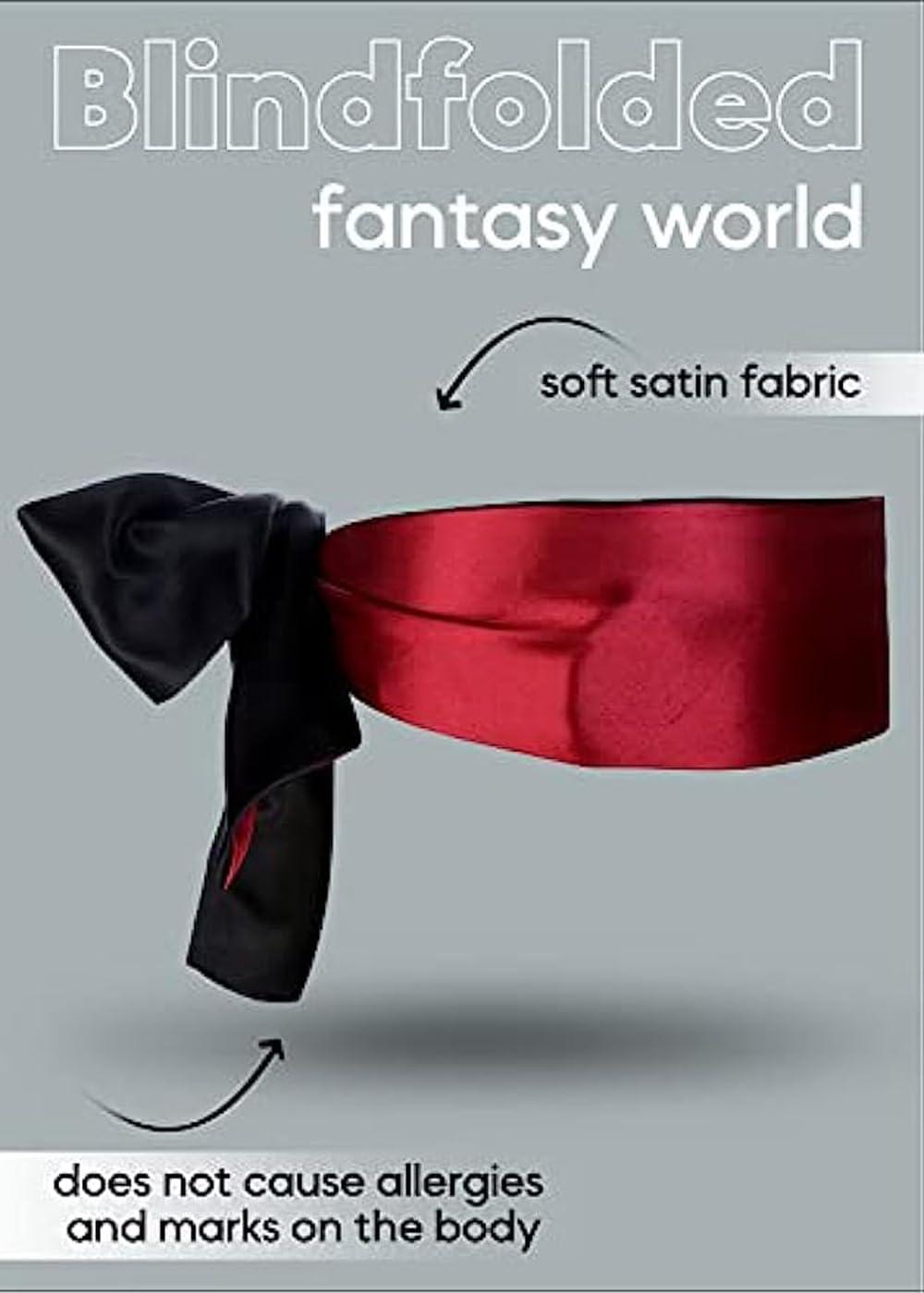 Adjustable Fluffy Handcuffs - Satin Eye Blindfold Mask - Eye Satin Mask ...