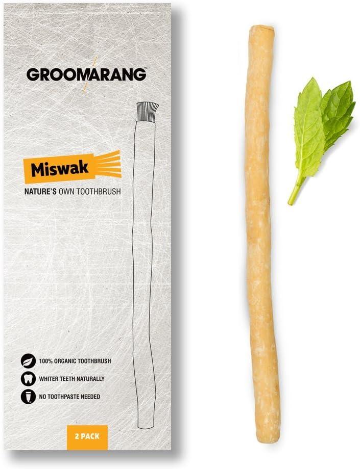 Groomarang Miswak Natural Toothbrush Kit - 2 Organic Salvadoran Persica ...