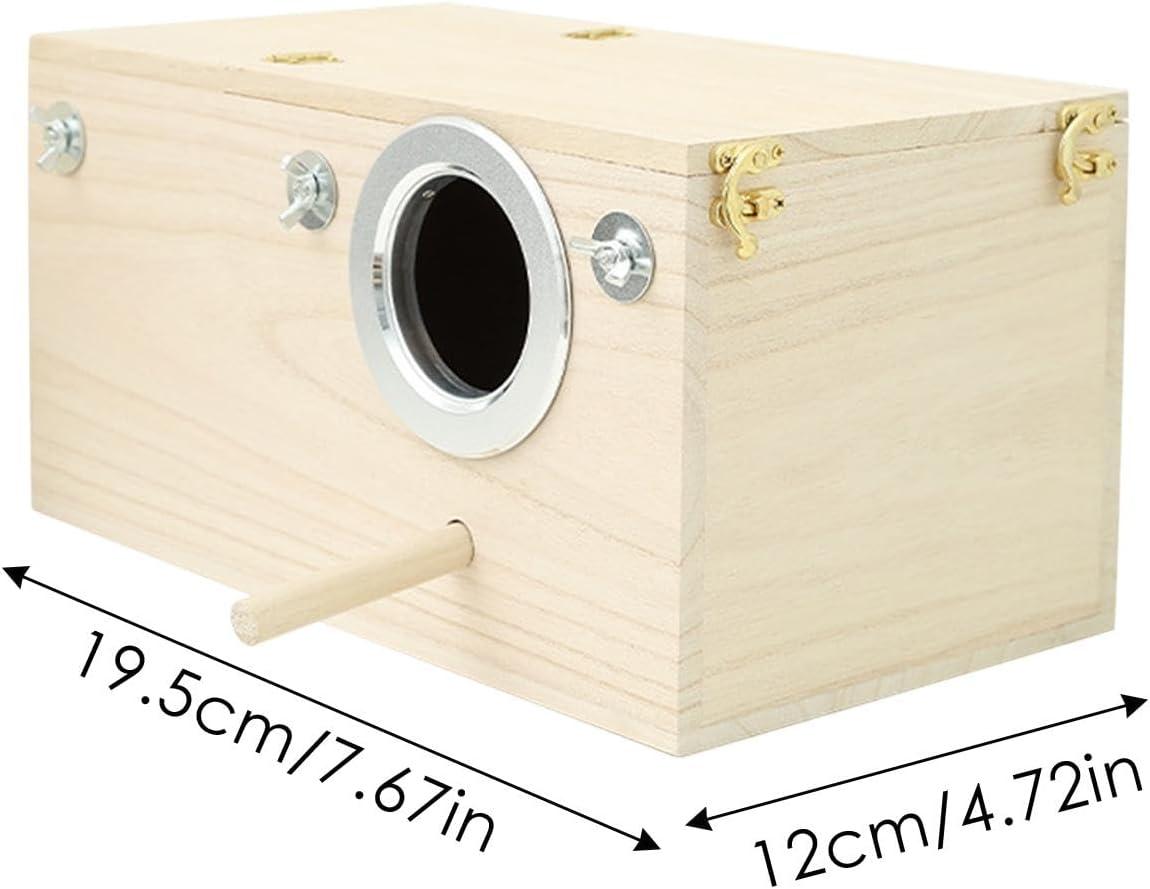Wooden Parrot Breeding Box | Cockatiel Parakeet Nesting Box | Natural ...