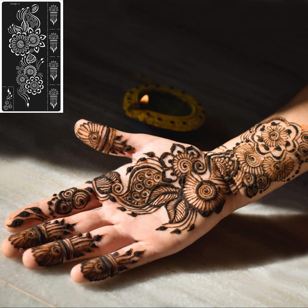 Henna Tattoo Stencils Kit - Reusable Indian Temporary Tattoo Templates ...