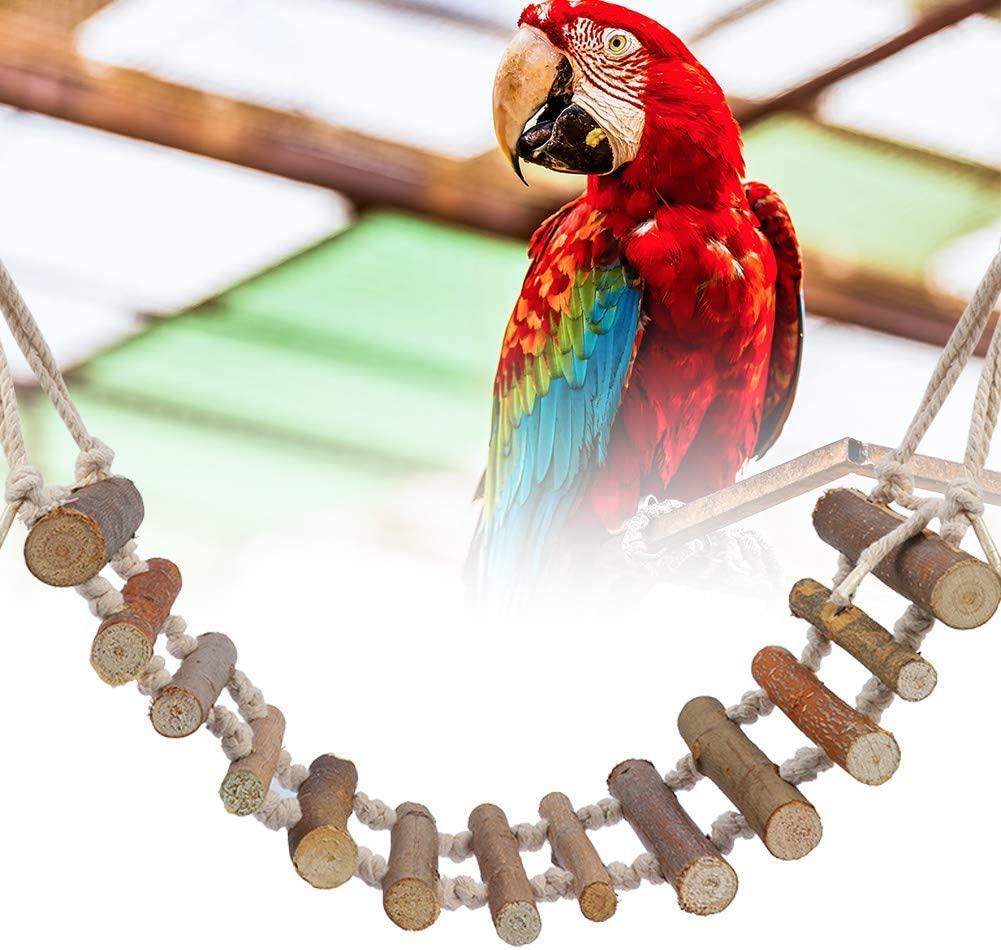 Wooden Bird Hanging Ladder & Rope Swing Bridge - Pet Training Toy for ...