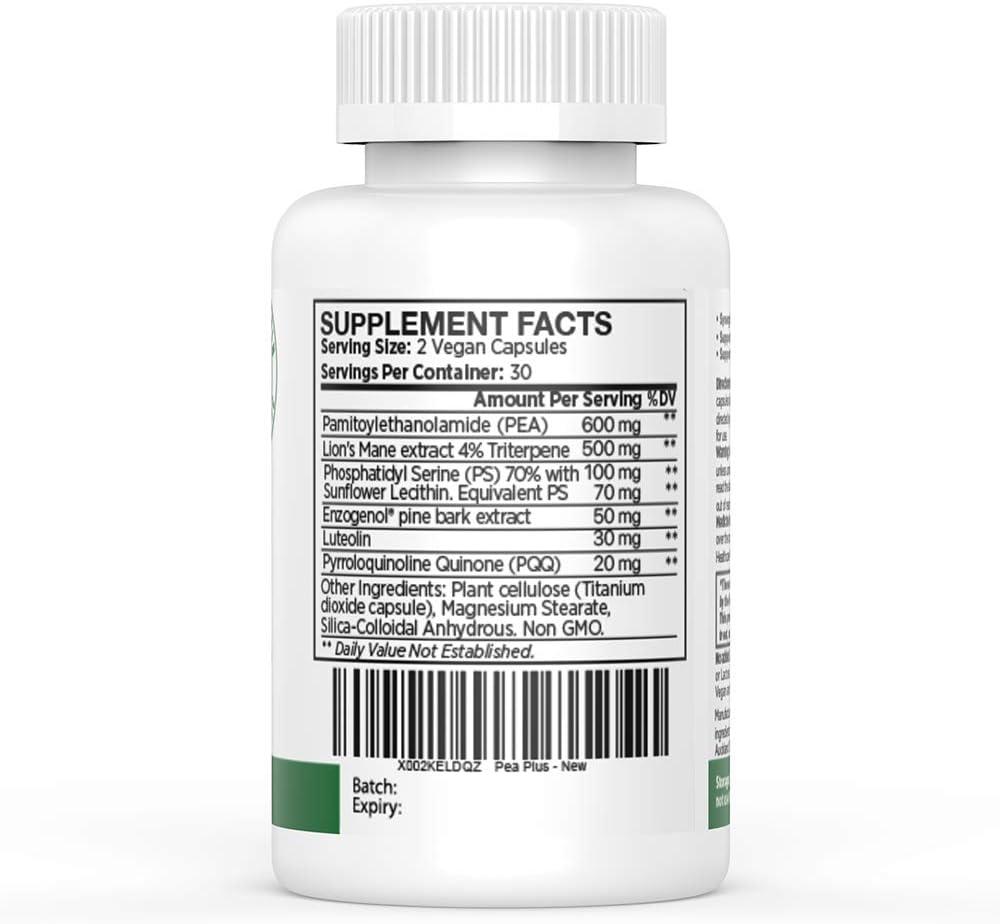 Plantonin New Zealand Pea PEA & Luteolin Joint Support - 600mg ...