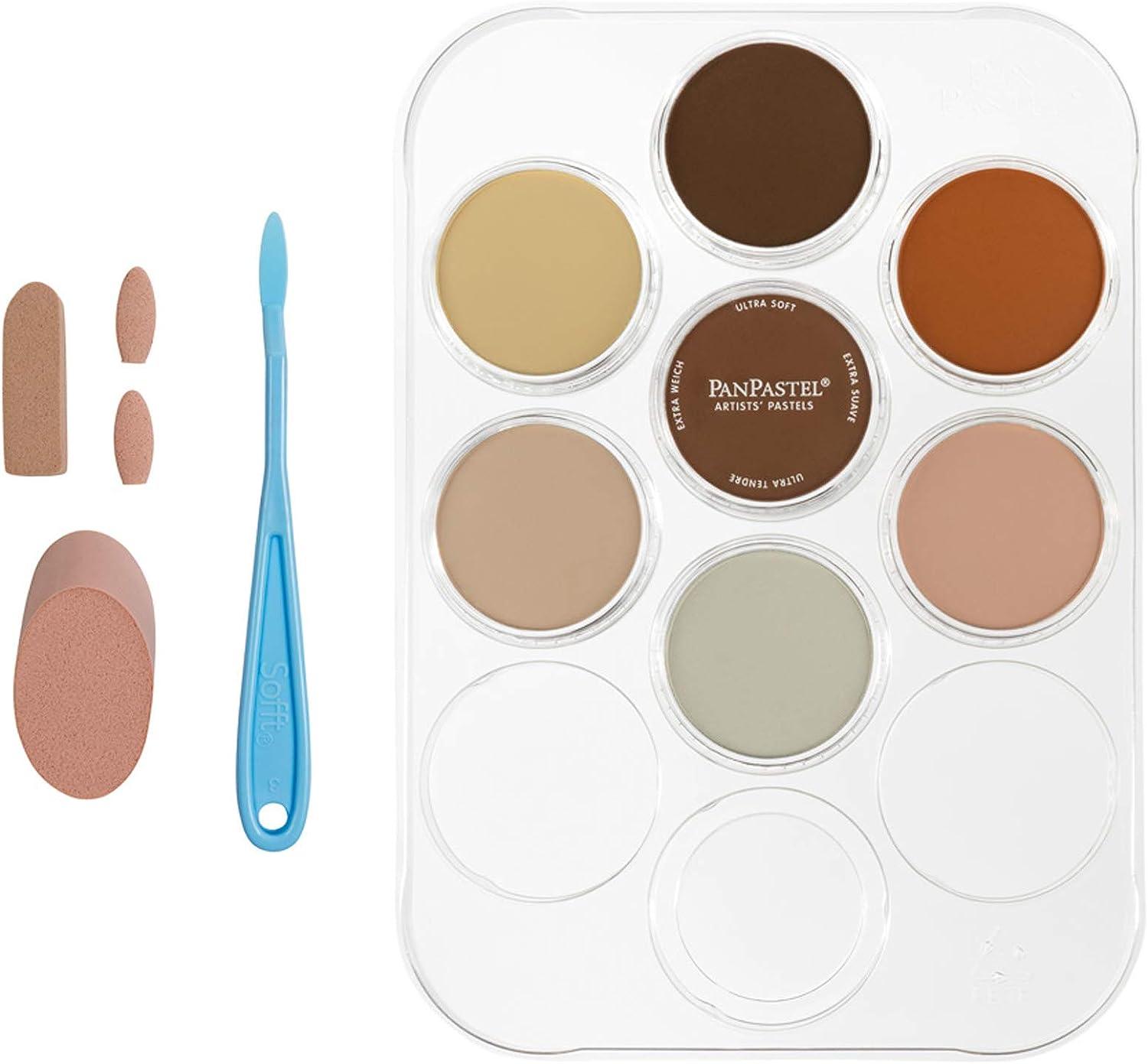 PanPastel 30081 Skin Tones Kit with Sofft Tools & Palette Tray - 7 ...