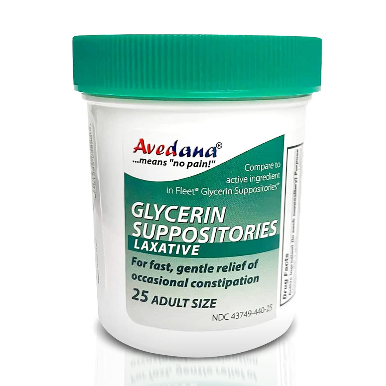 AVEDANA Glycerin Suppositories - Adult Size Laxative for Fast ...