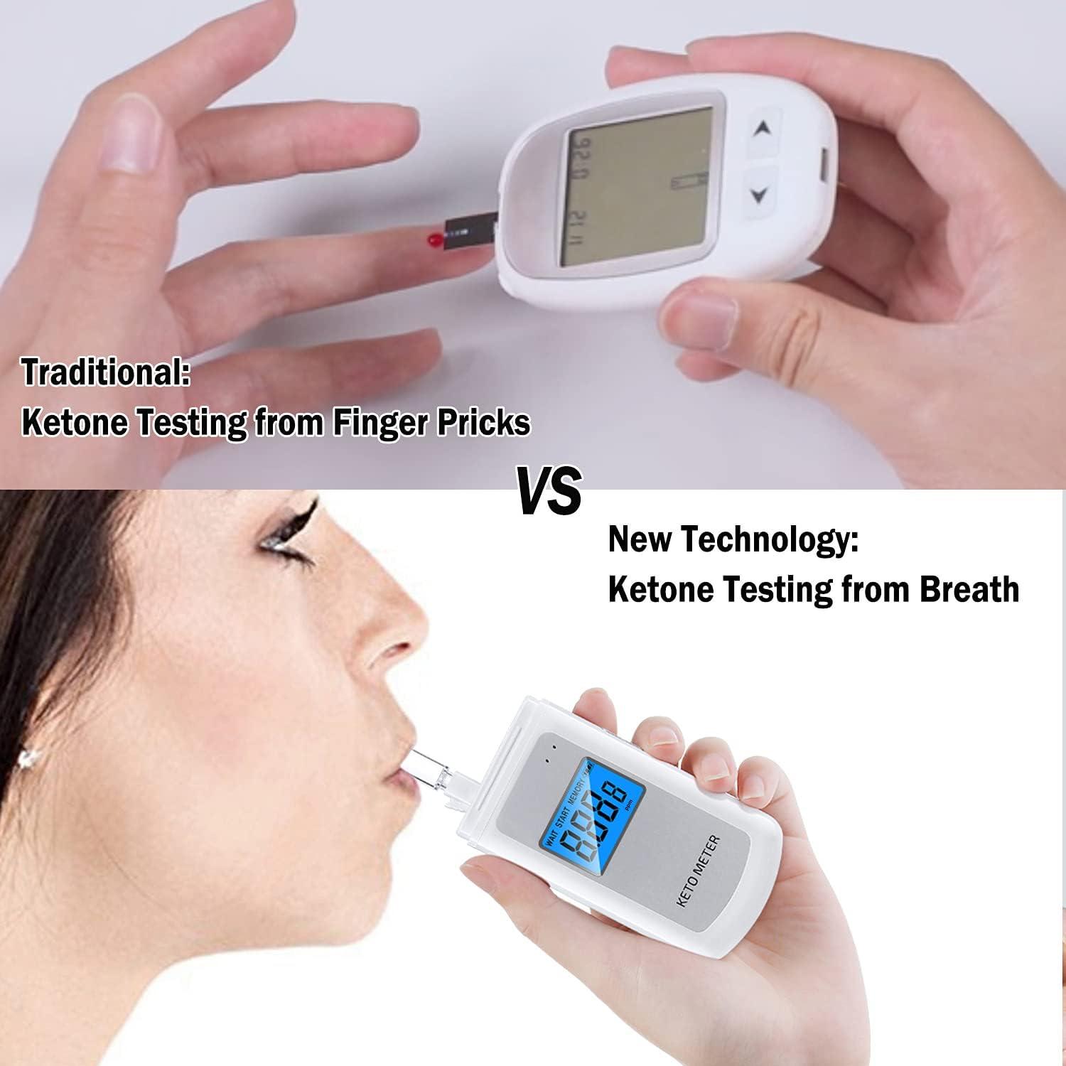 Portable Digital Ketone Meter for Ketosis Testing Kit | 10 Mouthpieces ...