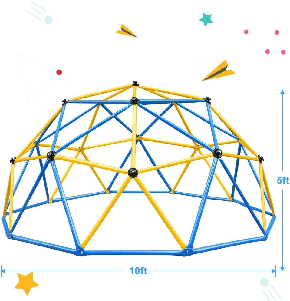 Zupapa 10FT Blue Dome Climber | Upgraded 2022 Decagonal Geo Jungle Gym ...