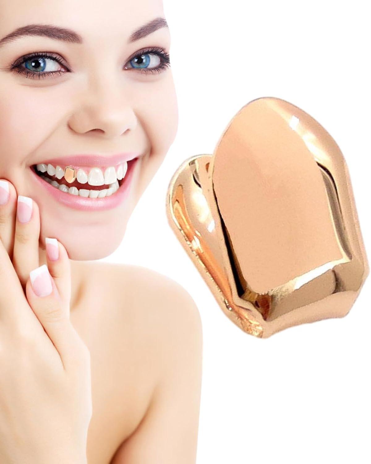 Gold Teeth Caps | 14k Gold Realistic Fake Teeth Grills | Gold Plated ...
