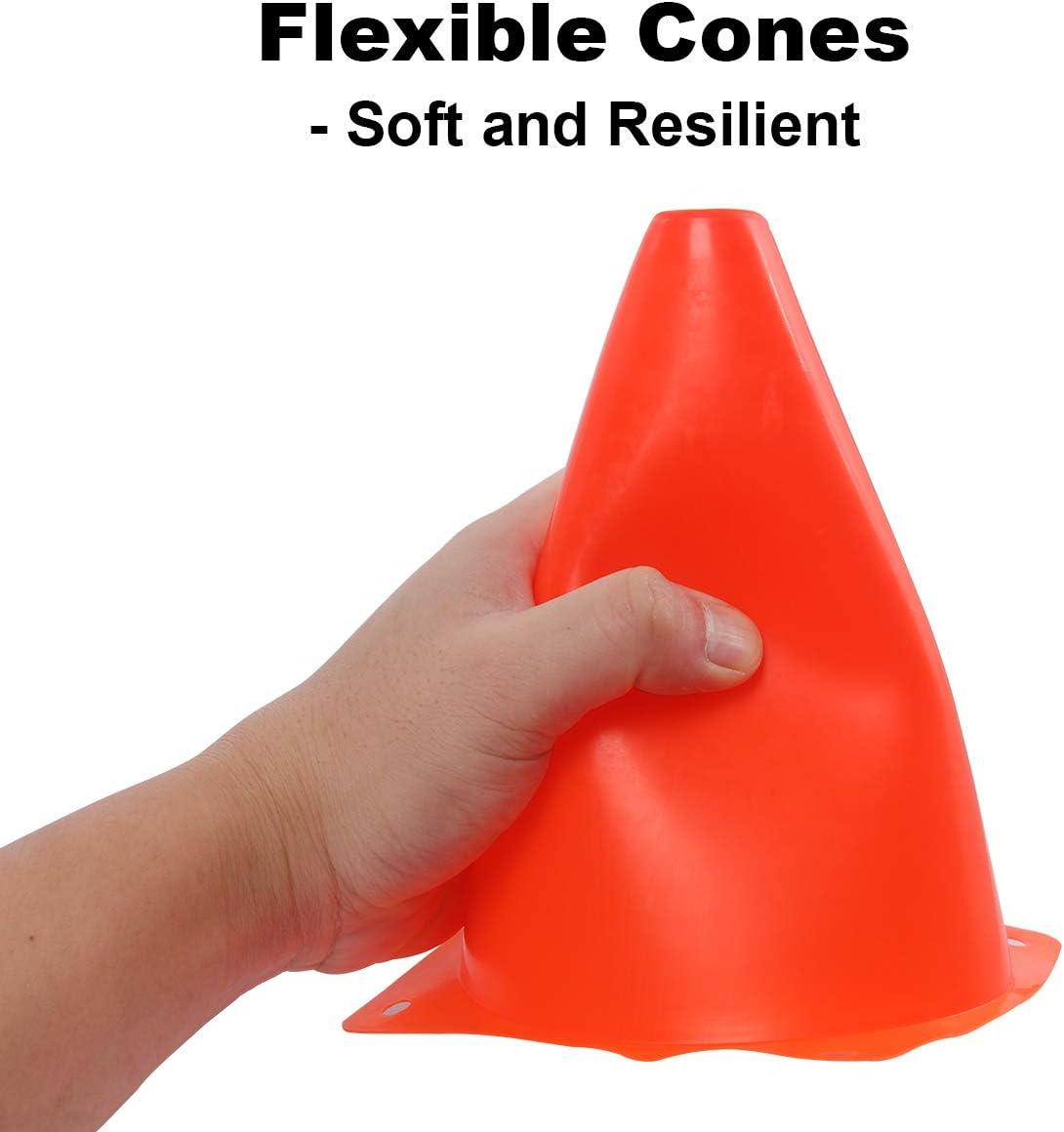 DUNCHATY 40 PCS 7 Inch Plastic Soccer Cones for Agility Training - 4 ...