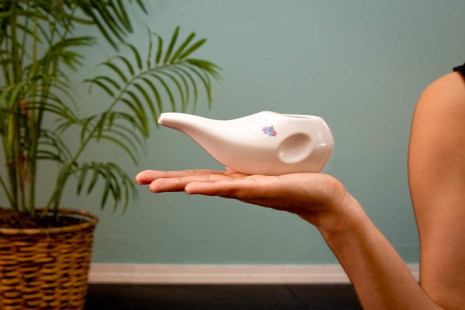 Ergonomically Designed Hand-made Ceramic Neti Pot - Sattvic Path | Clay ...