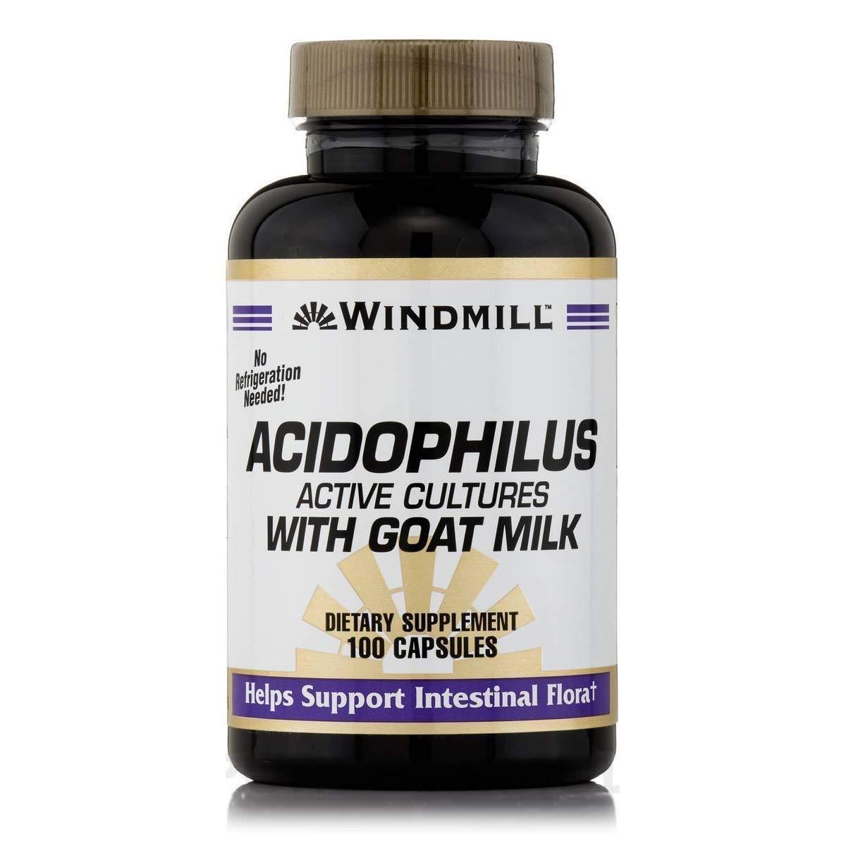 Windmill Acidophilus with Goat Milk Caps 100's - Probiotic Supplement ...