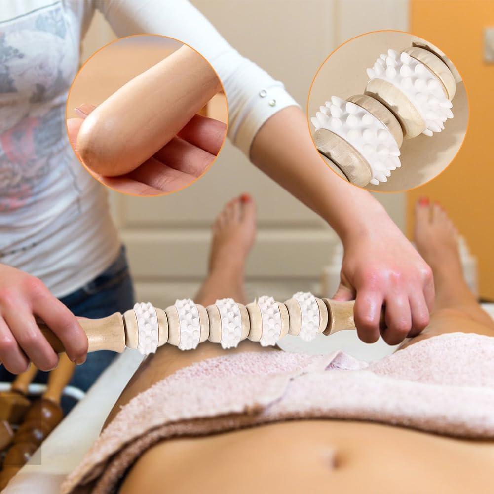 Premium Wooden Fascia Roll & Massage Roller for Muscle Relaxation ...