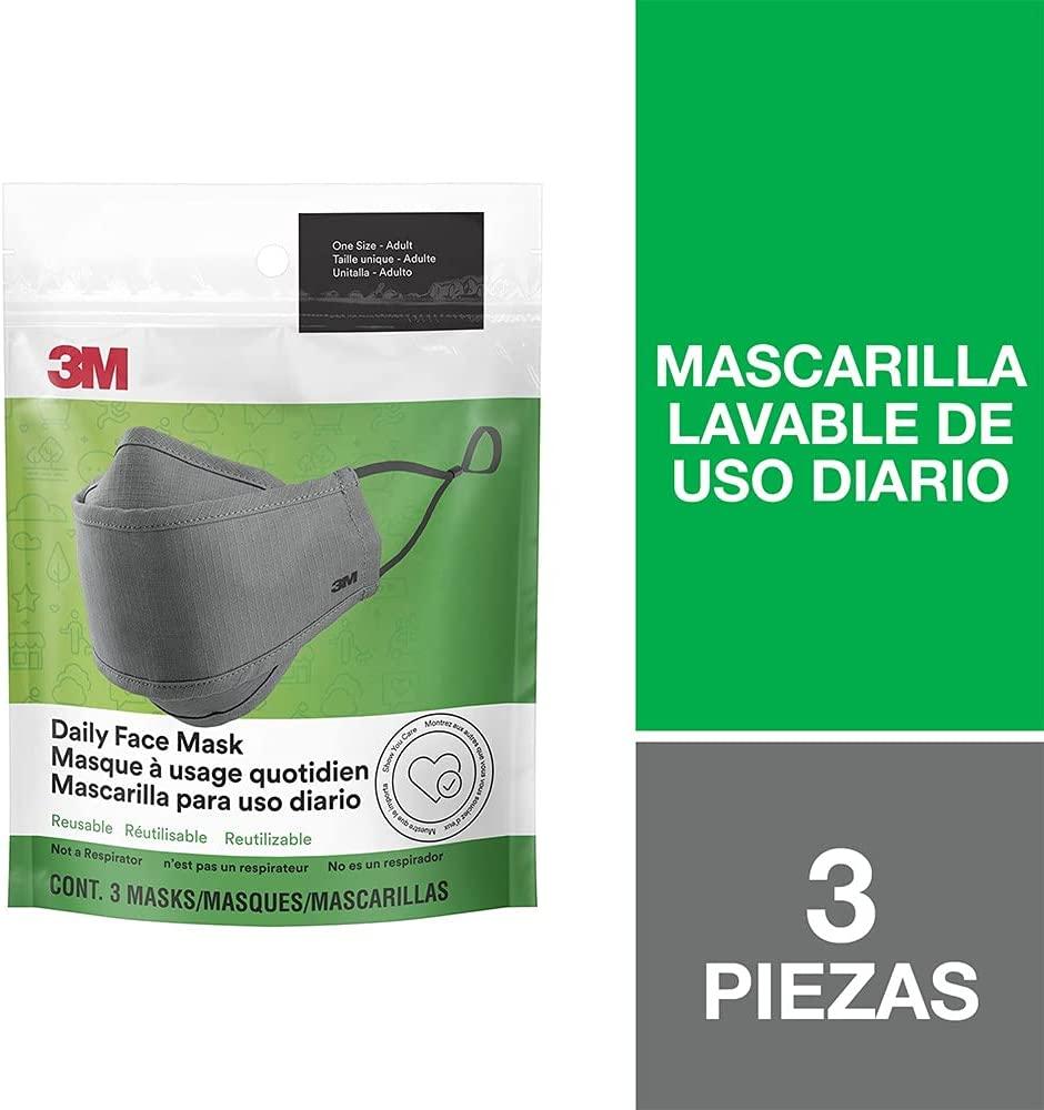 3M Daily Face Mask - Reusable, Washable, Adjustable Ear Loops ...