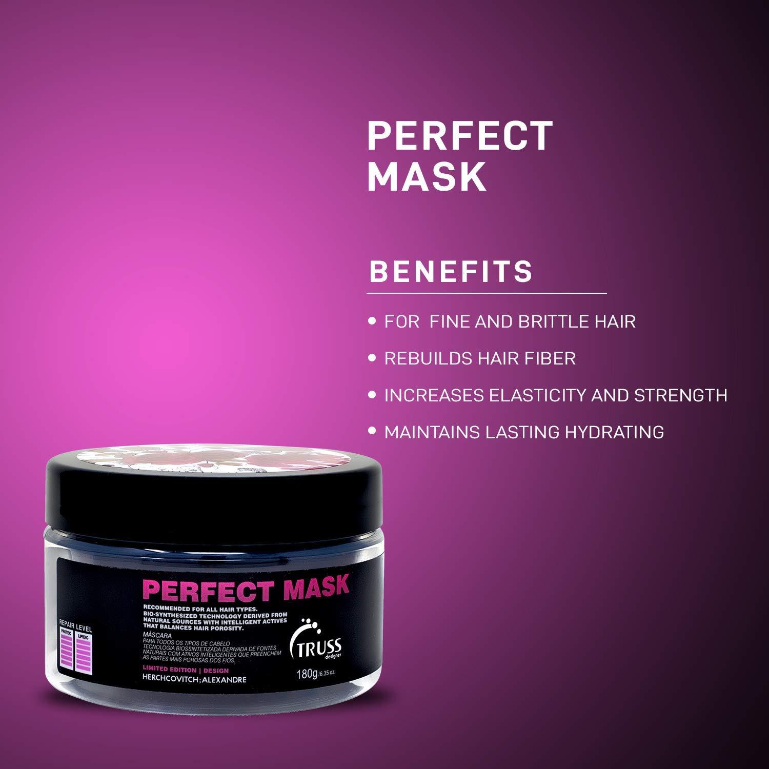 TRUSS Perfect Hair Mask with Collagen, Keratin & Hyaluronic Acid - Deep ...