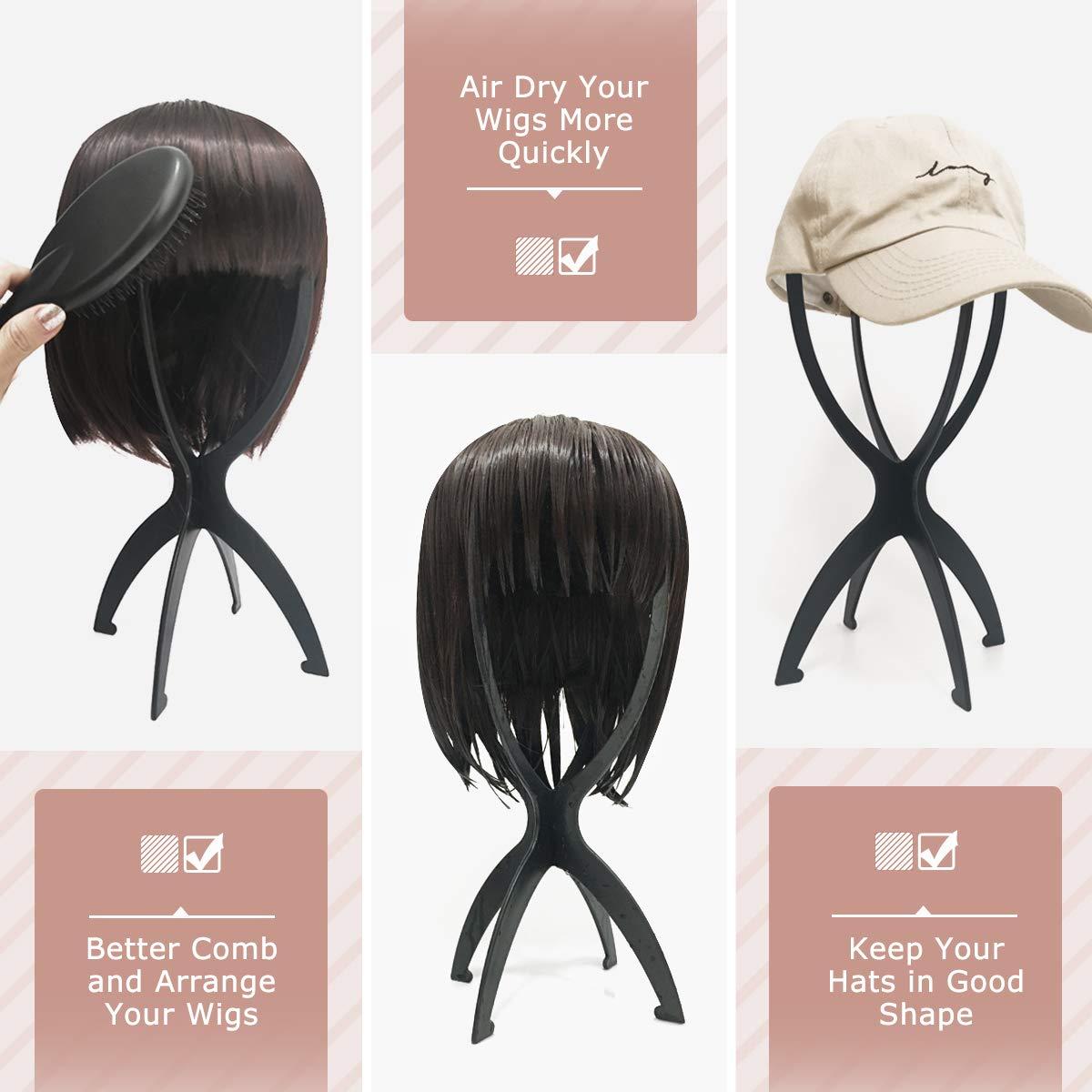 Dreamlover Wig Stand 14.2 Inch, Black - 3 Pack for Multiple Wigs | Buy ...